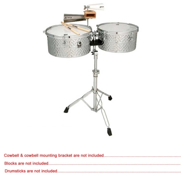 Toca TPT1415-SS Pro Line Steel Timbale Set 14″ and 15″ with Stand ...