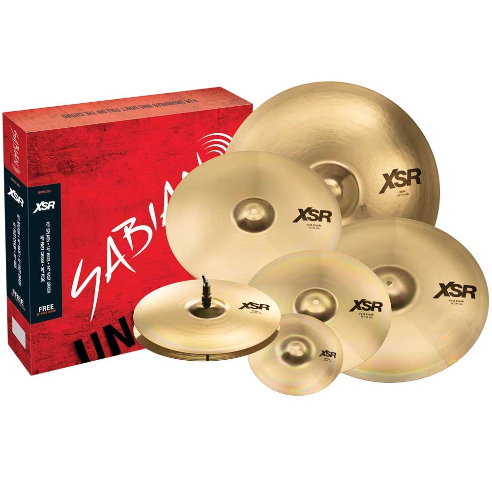 Sabian XSR Super Cymbal Set 14″ Hi Hat 14″ Fast Crash 16″ Fast Crash 20 ...
