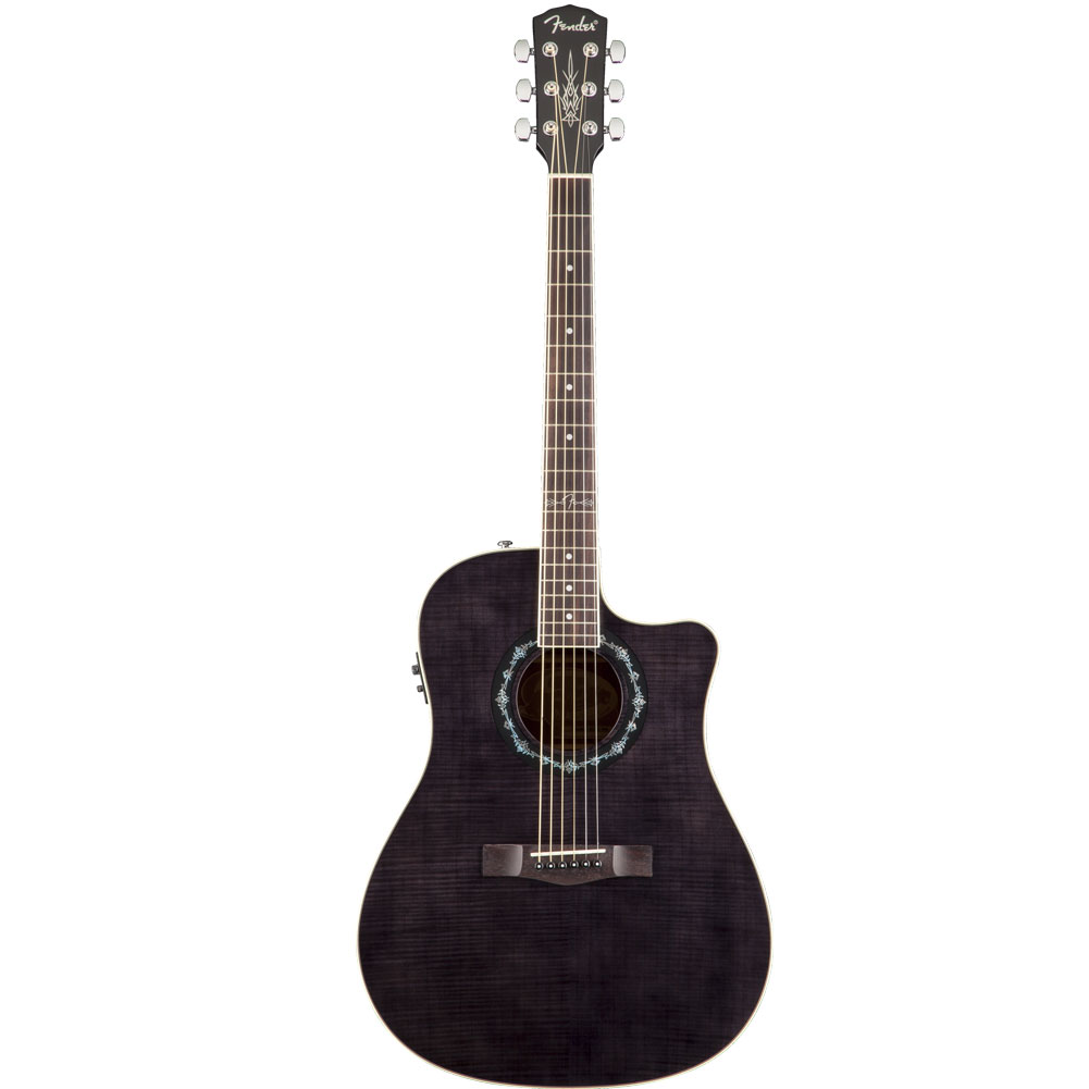 Fender T-Bucket 300CE – Trans Blk Flame Maple Semi Acoustic Guitar ...